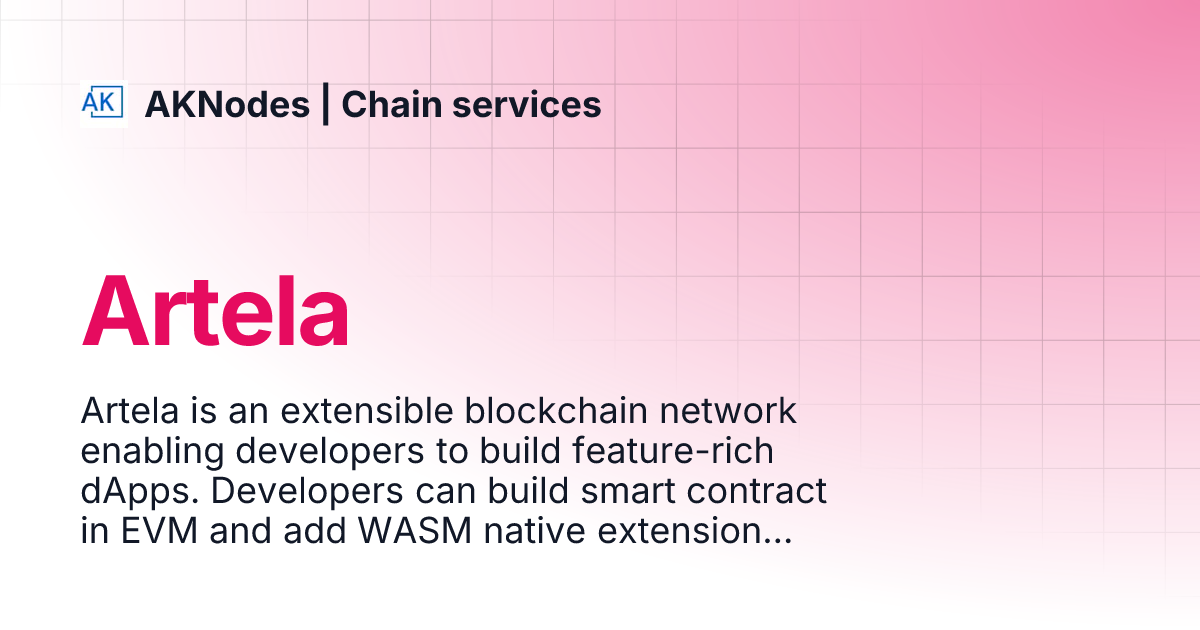 Artela | AKNodes | Chain services