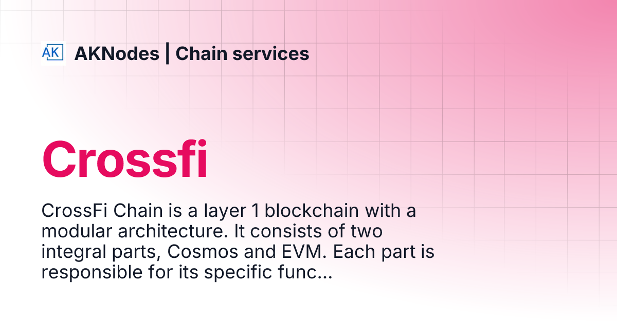 Crossfi | AKNodes | Chain services